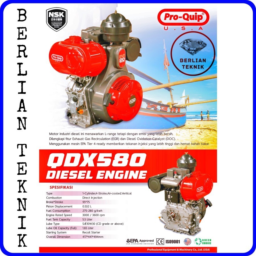 Jual Mesin Penggerak Solar Engine Diesel Proquip QDX 580 / 20 HP | Shopee Indonesia