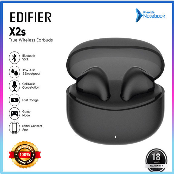 Jual Edifier TWS X2S True Wireless Earbuds IP54 with Call NoiseCancellation | Shopee Indonesia