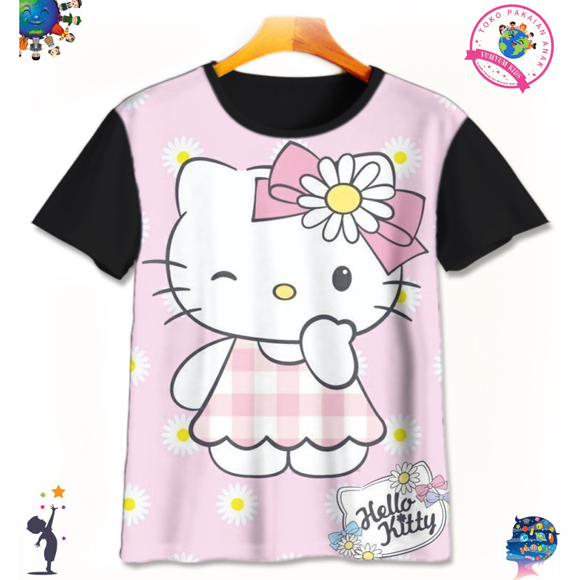 Jual Kaos Anak Perempuan Hello Kitty v3 Baju Film Animasi Kartun Anak Perempuan Hello Kitty 3D ...