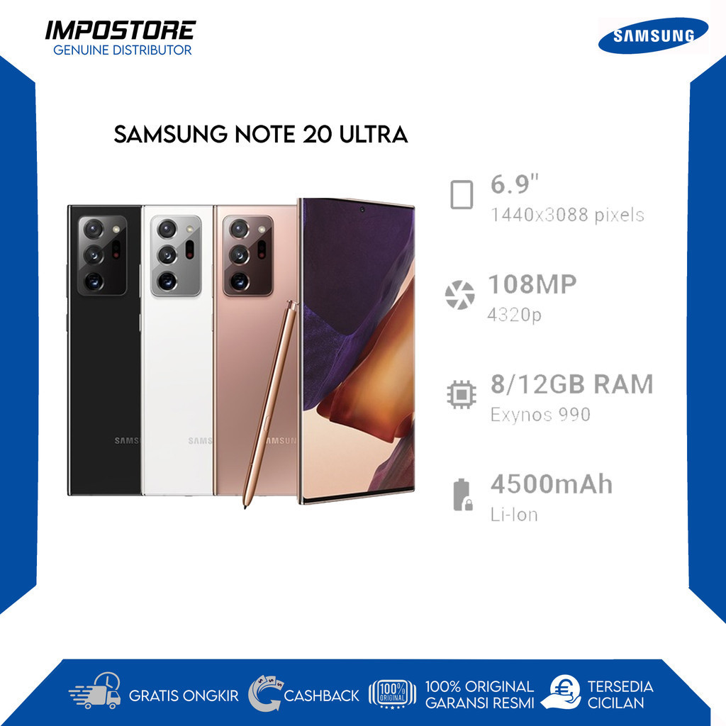 Jual SAMSUNG NOTE 20 ULTRA - 8/256GB - EXYNOS 990 - REPACK | Shopee ...