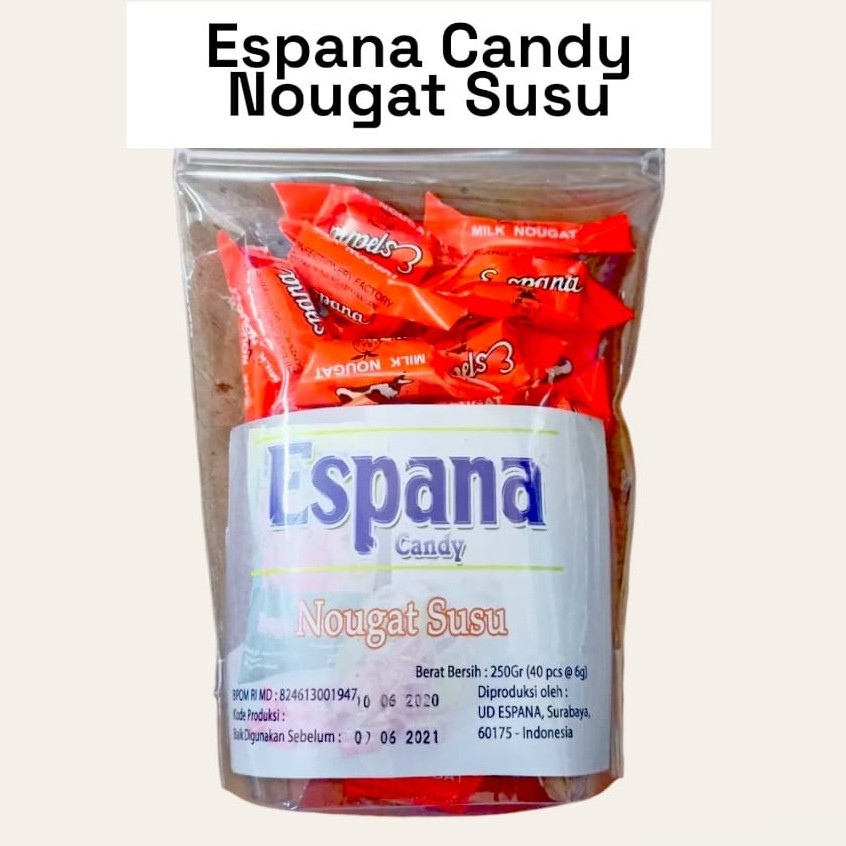 Jual Espana Candy Nougat Susu / Permen Nugget Susu (Isi 36pcs) | Shopee ...