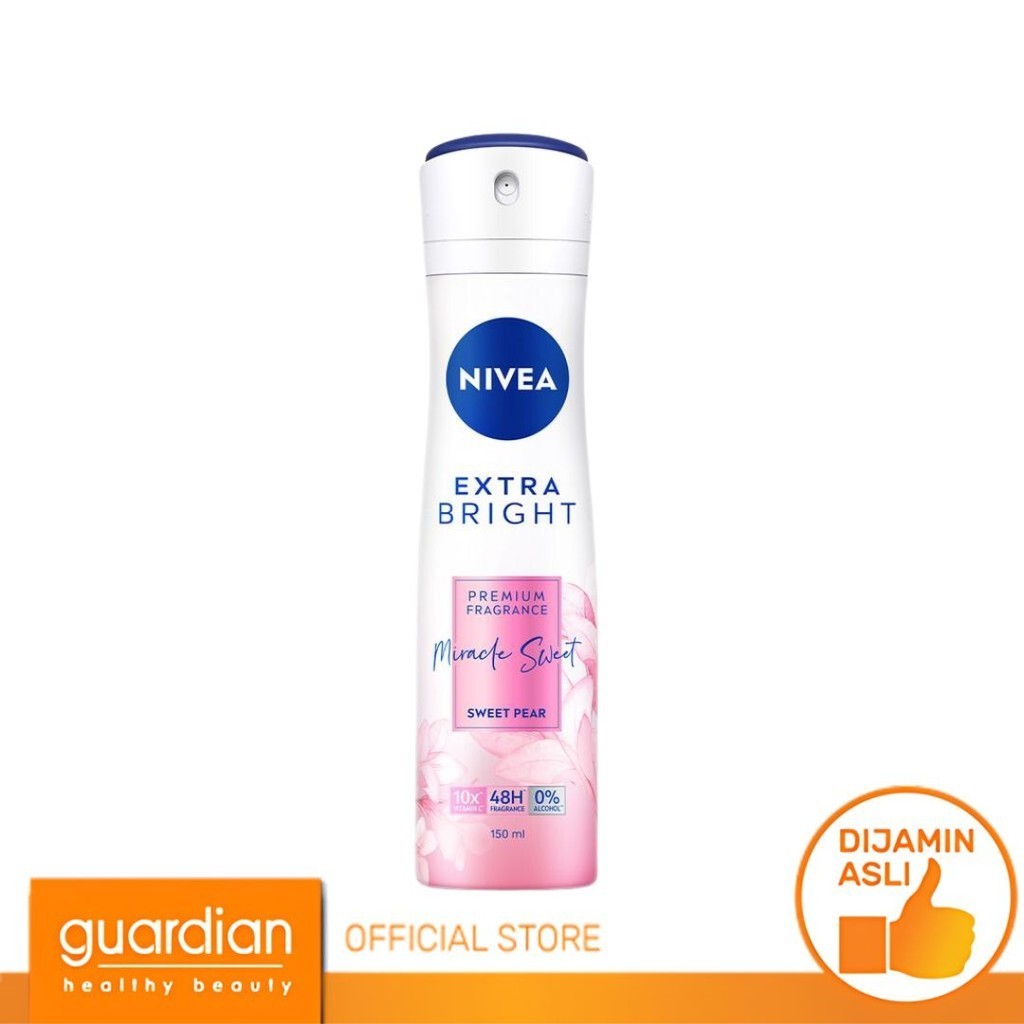 Jual NIVEA Extra Bright Premium Fragrance Miracle Sweet Deodorant Spray ...