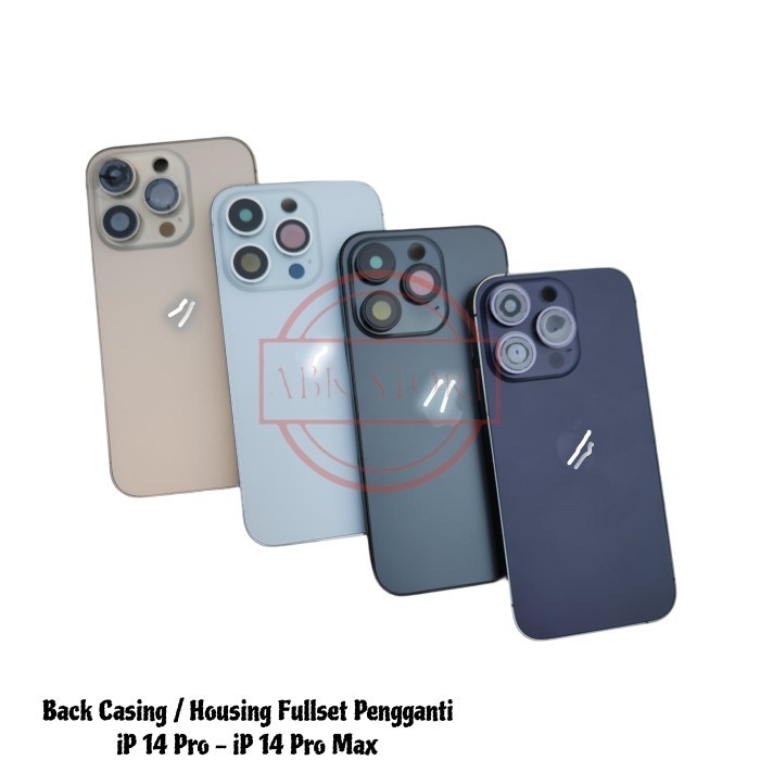 Jual (IN-STOCK) BACK CASING KESING HOUSING BACKDOOR FULLSET IP 14 PRO ...