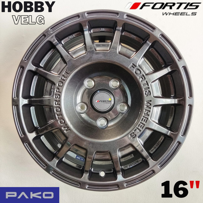 Jual VELG MOBIL FORTIS WHEELS BY PAKO PRW 16 R16 X 7 5H 114,3 38 DARK ...
