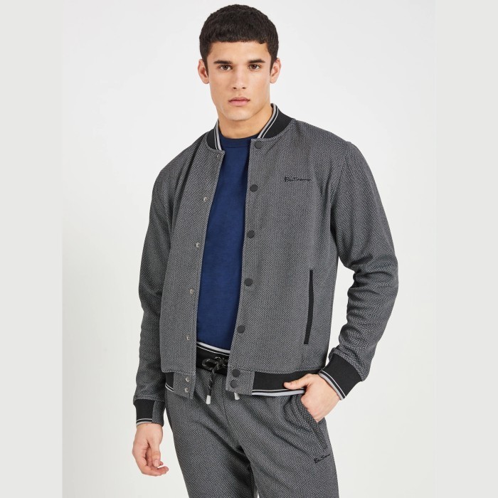 Jual BEN SHERMAN HERRINGBONE TRACK JACKET DARK GREY ORIGINAL | Shopee ...