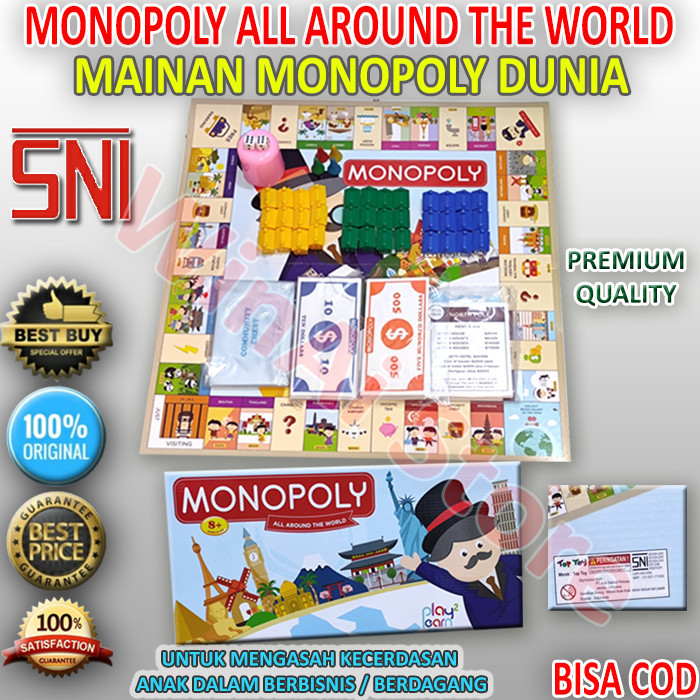 Jual !!! Monopoly All Around The World/Monopoli/Hadiah/Kado/Mainan ...