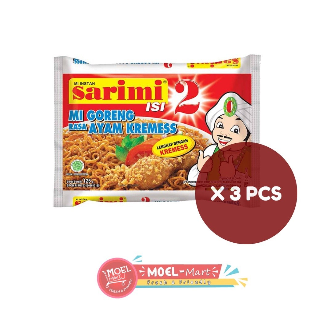 Jual SARIMI Isi 2 Mie Goreng Ayam Kremes 3pcs x 125gr | Shopee Indonesia