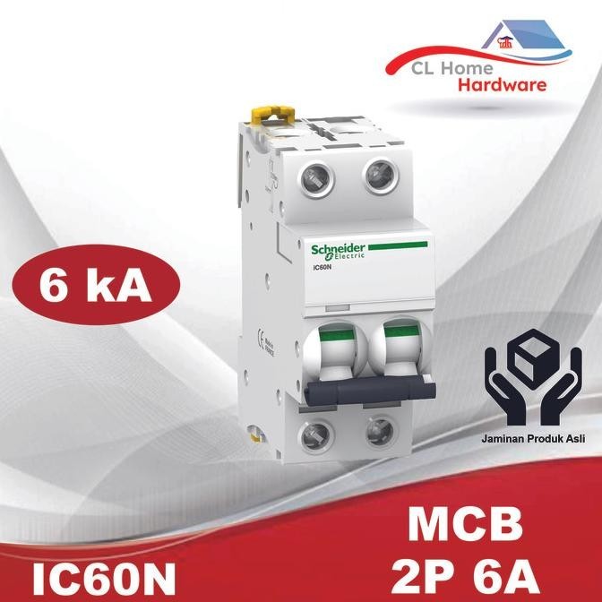 Jual Mcb Schneider 2 Phase 6 Ampere Ic60N Acti9 Original Sni 2P 6A 2 Pole | Shopee Indonesia