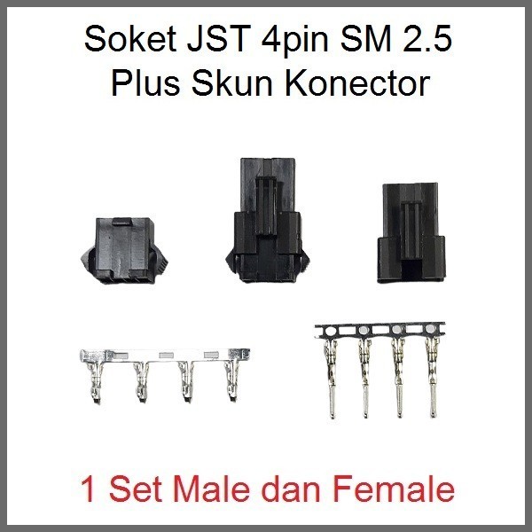 Jual Soket JST 4 pin plus Skun SM 2.5 | Shopee Indonesia