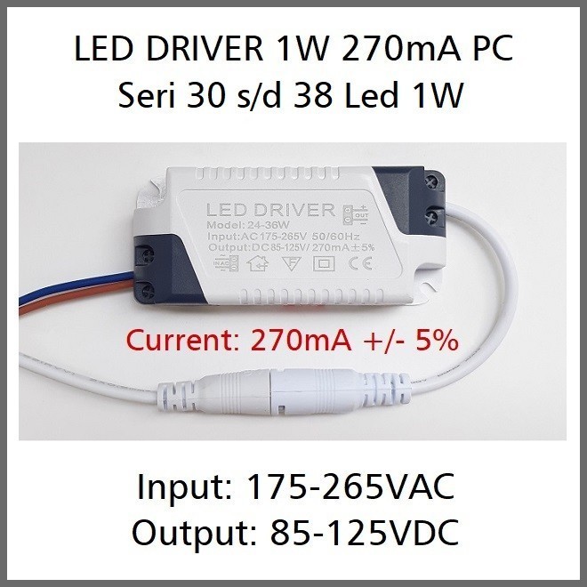 Jual Led Driver 1W 270mA 30-38x1W PC | Shopee Indonesia
