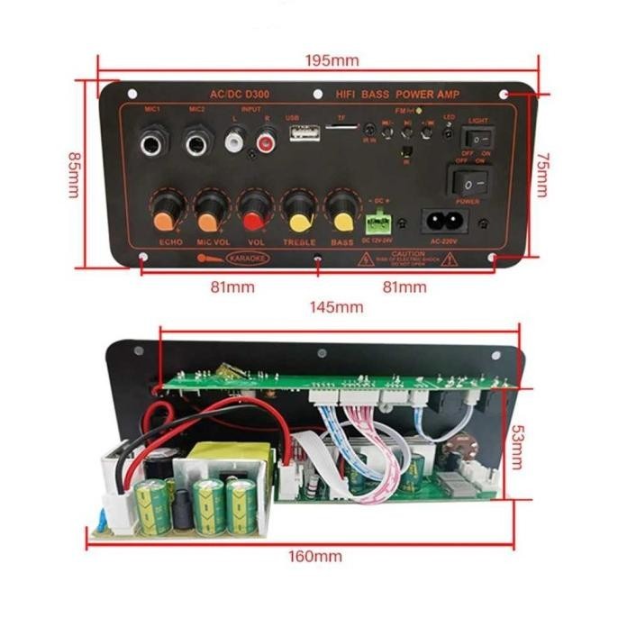Jual Kit Amplifier Subwoofer Audio Bluetooth USB FM Radio TF DIY 100W ...