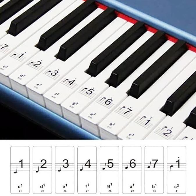 Jual Stiker Label Tuts Nada Keyboard Piano Notes Practice Sticker Sv-88 ...