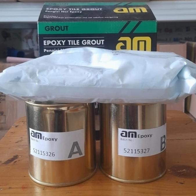 Jual Am 55 White Epoxy Tile Grout Pengisi Nat Keramik 1Kg Set Kualitas ...