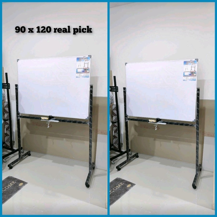 Jual whiteboard standing papan tulis standing 90 x 120 cm - non magnet ...