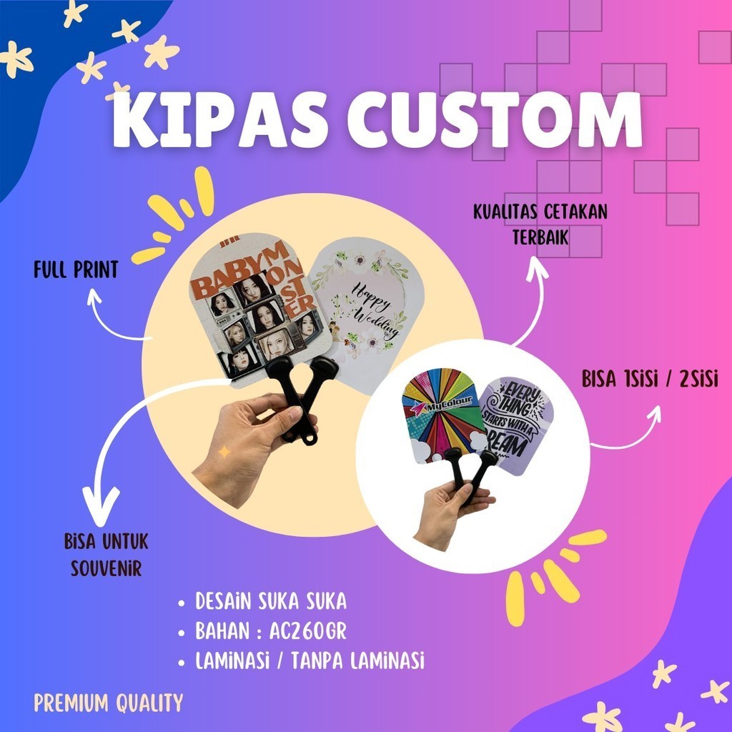 Jual Cetak Kipas Souvenir Custom | Cetak Kipas Custom | Shopee Indonesia