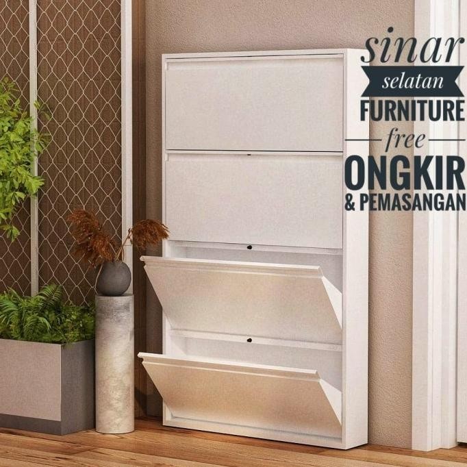 Jual RAK SEPATU DINDING FULL BESI WHITE/BLACK | Shopee Indonesia