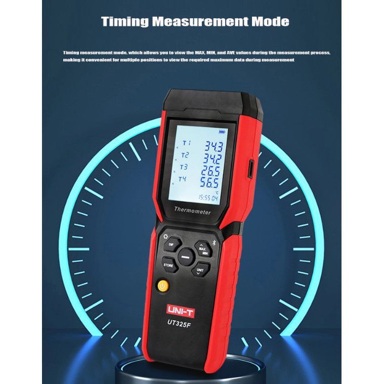 Jual UNI-T 4 Channel Thermometer Thermocouple Bluetooth Apps UT325F ...