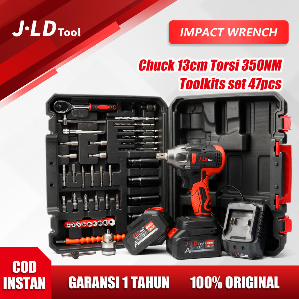 Jual JLD Impact full set murah 47pcs Impact jld tool 88v original 350NM ...