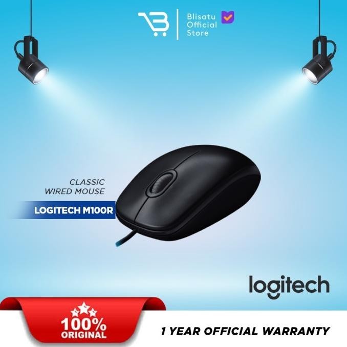 Jual Logitech M100R Wired Mouse [ Garansi Resmi ] | Shopee Indonesia