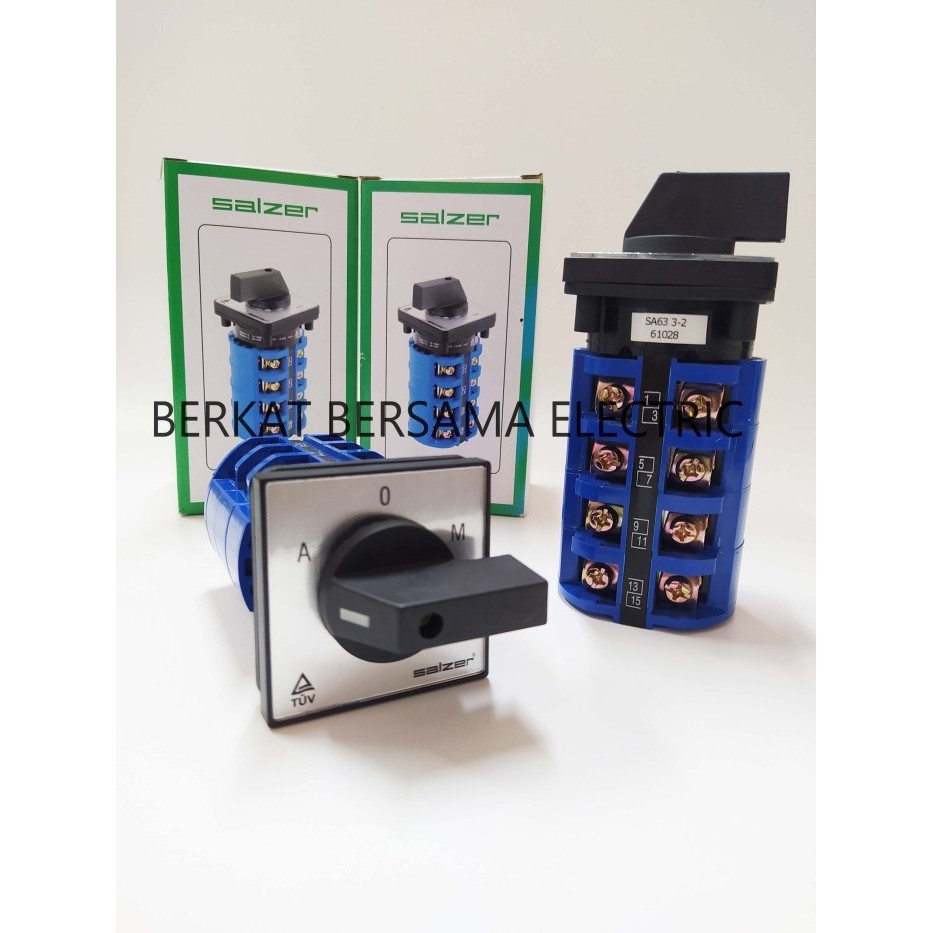 Jual CHANGE OVER SWITCH SALZER 63A (1POLE 4POLE) | Shopee Indonesia