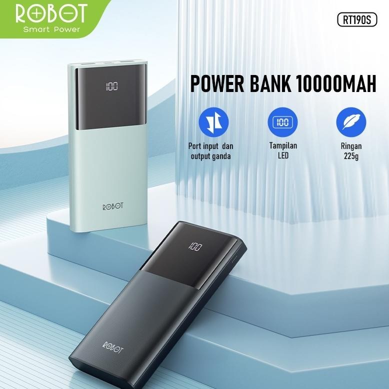 Jual Powerbank Robot 10000 Mah Rt190S 2,1A Led Display Dual Output ...