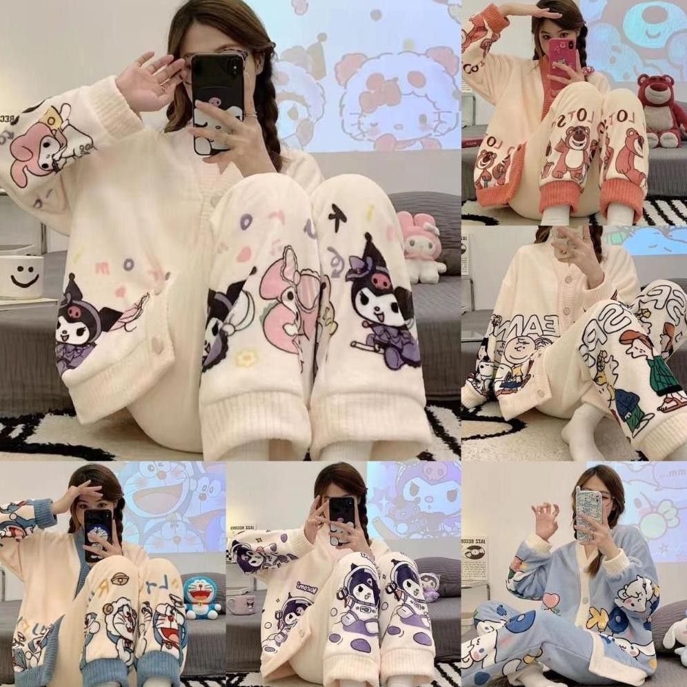 Jual Piyama bulu Pakaian Tidur Wanita Motif Karakter Kartun Cinnamoroll ...