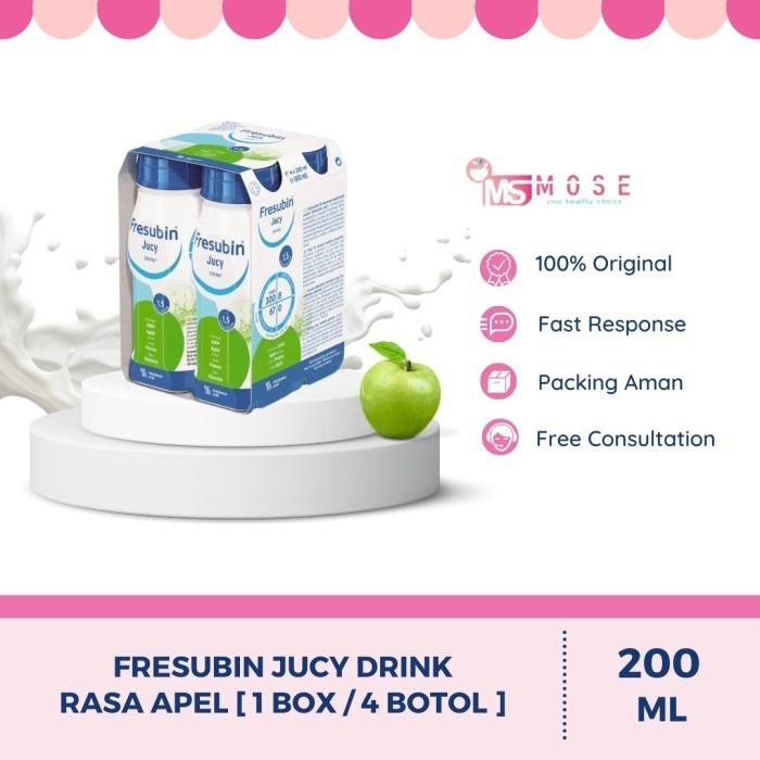 Jual FRESUBIN JUCY DRINK RASA APEL 200 ML 1 BOX/4 BOTOL | Shopee Indonesia