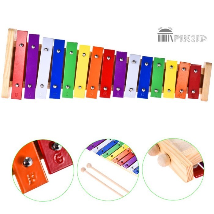 Jual Glockenspiel Xylophone Warna Warni Perkusi Kayu & Aluminium Alat ...