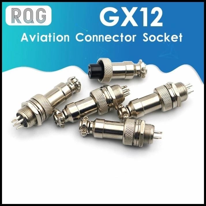 Jual BEST DEAL GX12 JACK AVIATION PLUG SOCKET KONEKTOR GX-12 12MM MALE ...