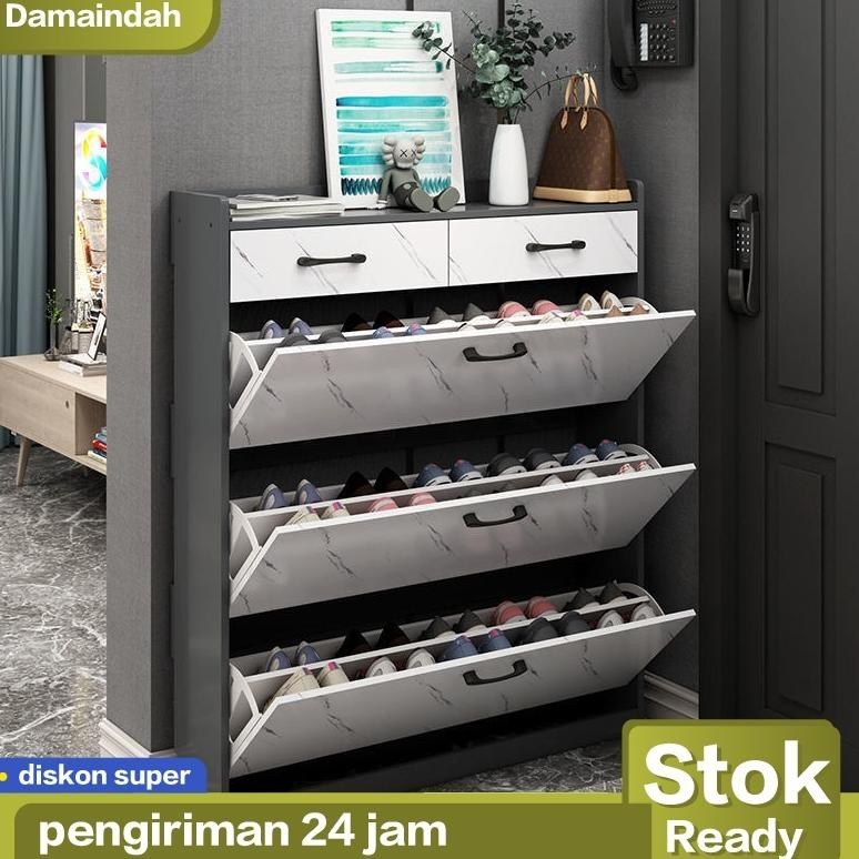 Jual Lemari Sepatu 2 Lapisan Kayu Minimalis/Lemari Sepatu/Lemari Rak ...