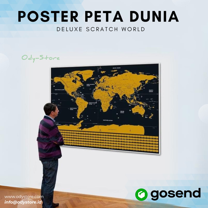 Jual POSTER PETA DUNIA DELUXE SCRATCH WORLD MAP NATIONAL FLAG FOR ...