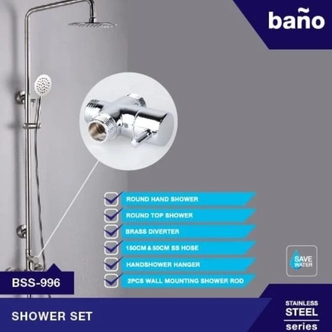 Jual Shower Tiang Bano Bulat / Tiang shower Set Dingin - BSS 996 CV ...