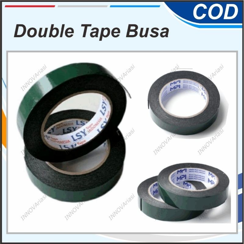 Jual DOUBLE TAPE FOAM 3M HIJAU HITAM PEREKAT LAKBAN BOLAK BALIK BUSA GABUS ISOLASI BOLAK BALIK ...