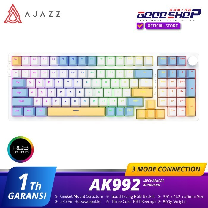 Jual Ready Ajazz AK992 99 Keys Mechanical Keyboard Three-Mode RGB ...