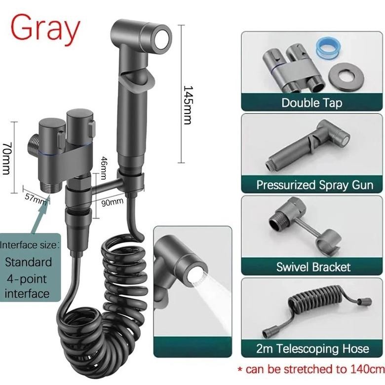 Jual HJK SUS 304 Jet Shower Toilet Kran Air Cabang Kran Air Double Kran ...