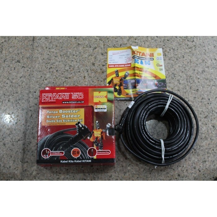 Jual Kabel Antena Tv Tanpa Booster Kitani 5C 2V Rg-6 - Panjang 20 Meter | Shopee Indonesia