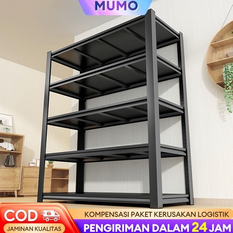 Jual Rak Besi Susun Rak Hitam Rak besi siku 6 susun Rak Serbaguna 120* ...