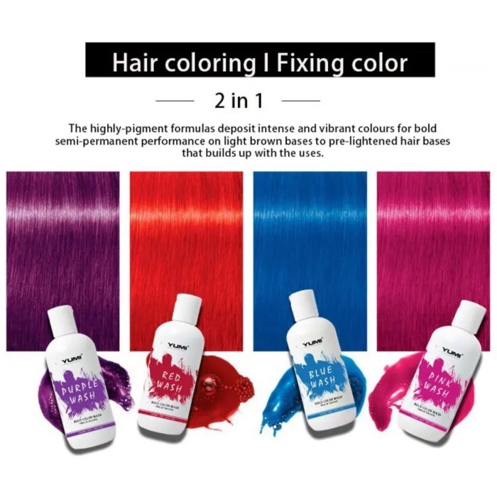 Jual Yumi Hair Dye Shampoo 250ml Sampo Warna K02 | Shopee Indonesia