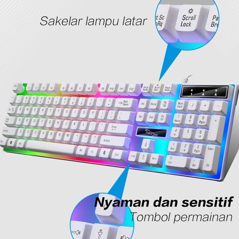 Jual HRN-813 Keyboard Dan Mouse Gaming PC Full Set LED RGB Waterproof ...