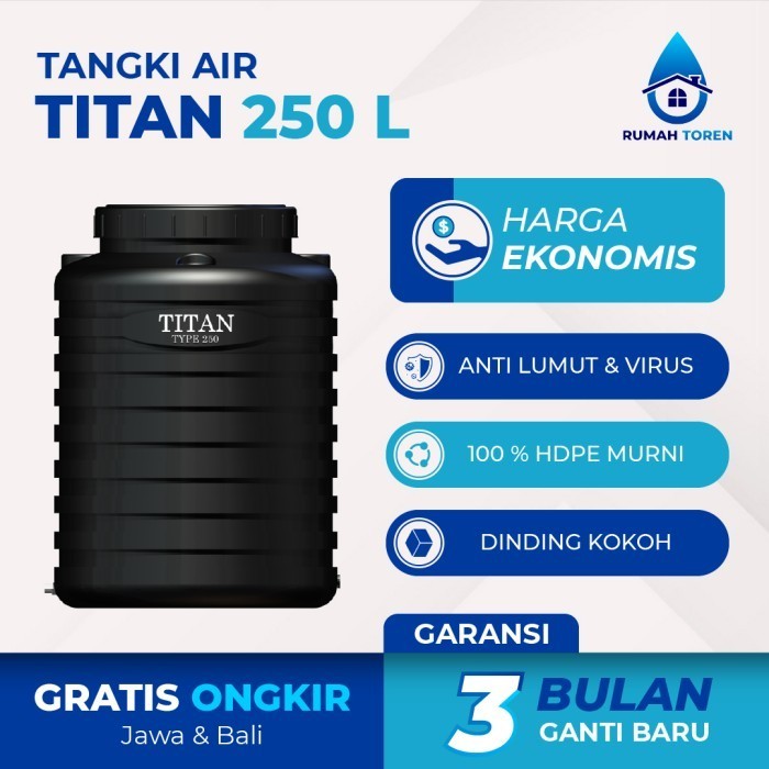 Jual Tangki Toren Tandon air Titan Blow 250 L Tidak Berbau & Higienitas ...