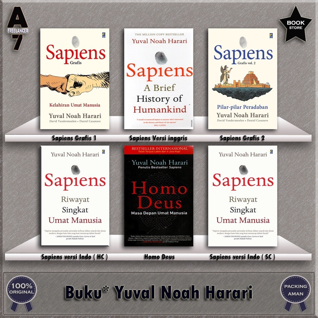 Jual Buku Yuval Noah Harari , Sapiens , Sapiens Grafis , Homo deus ...