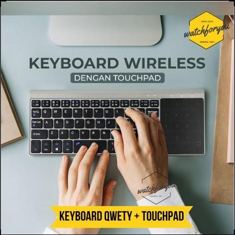 Jual Keyboard Wireless Bluetooth Tab Android QWERTY dengan Touchpad ...