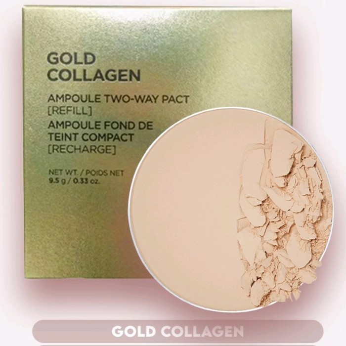 Jual The Face Shop Gold Collagen Ampoule Two Way Pact Compact Powder ...