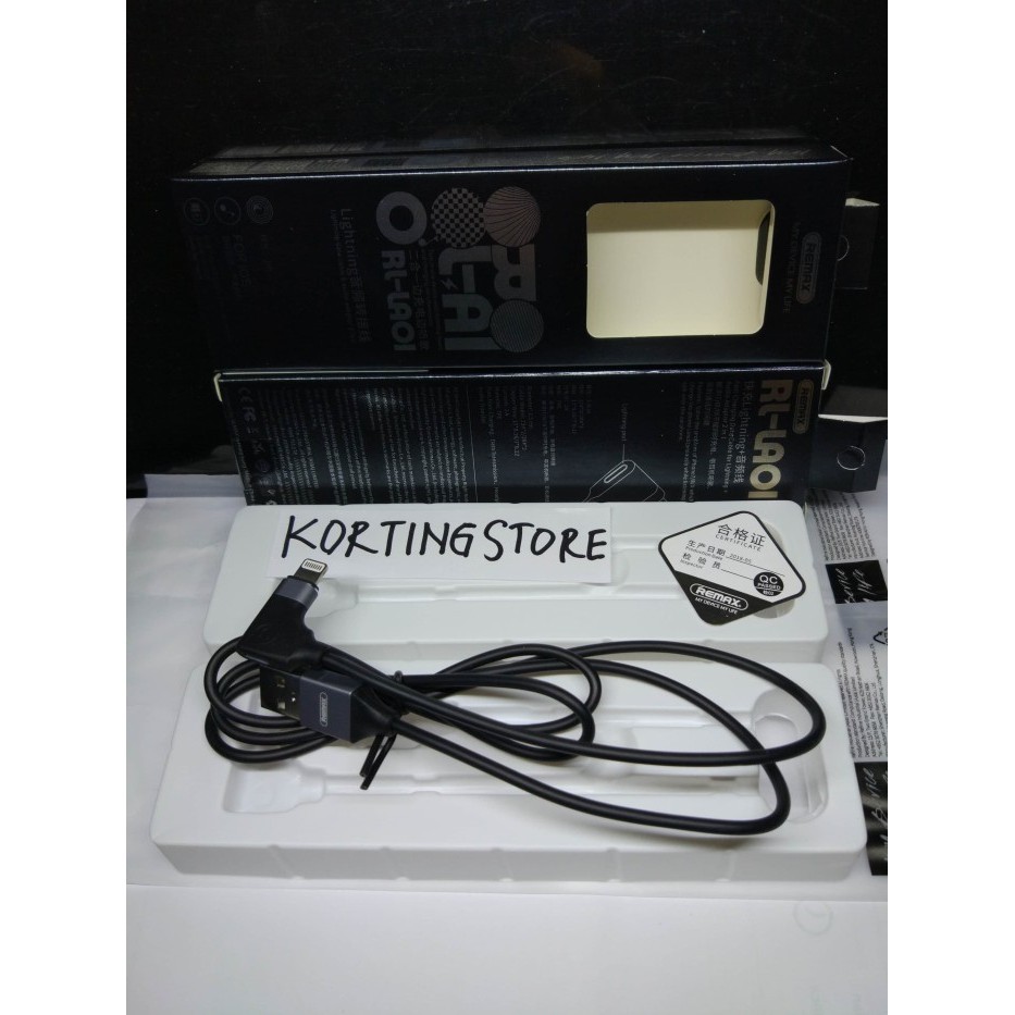 Jual Hemat Remax Kabel Charger Lightning 1M & Audio Adaptor Converter Rl-La01 | Shopee Indonesia