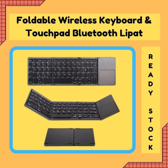 Jual HARGA DISC - Foldable Wireless Keyboard & Touchpad Bluetooth Lipat ...