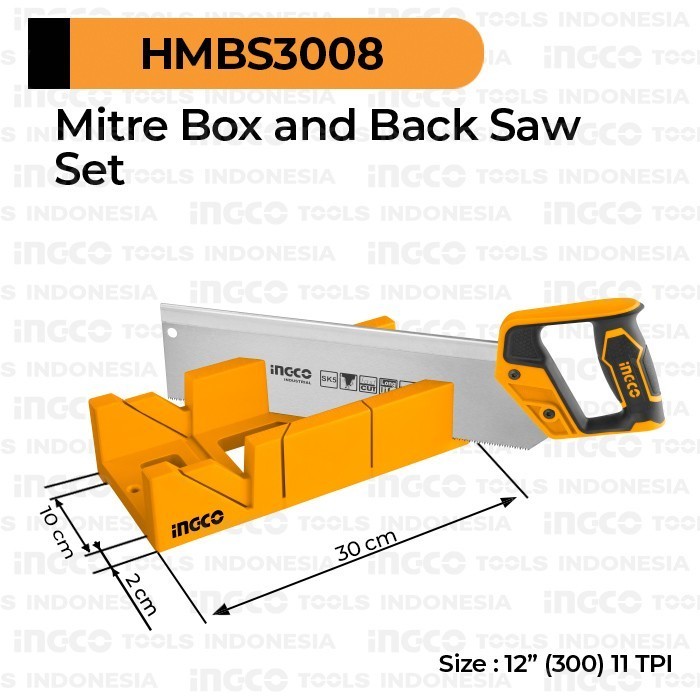Jual Mitre Box & Back Saw Set INGCO HMBS3008 - Gergaji Miter Pigura ...