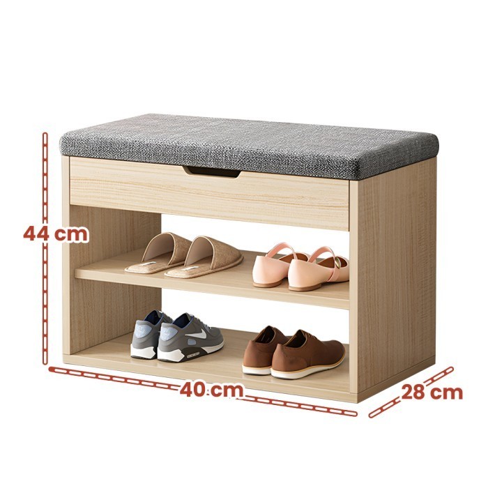 Jual Rak Penyimpanan Sepatu Middle Shoe Rack Bench Minimalis Aesthetic ...