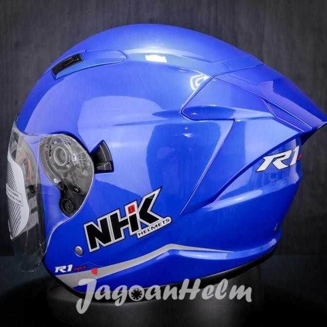 Jual helm nhk helm r1 max | candy blue glossy | double visor | Shopee ...