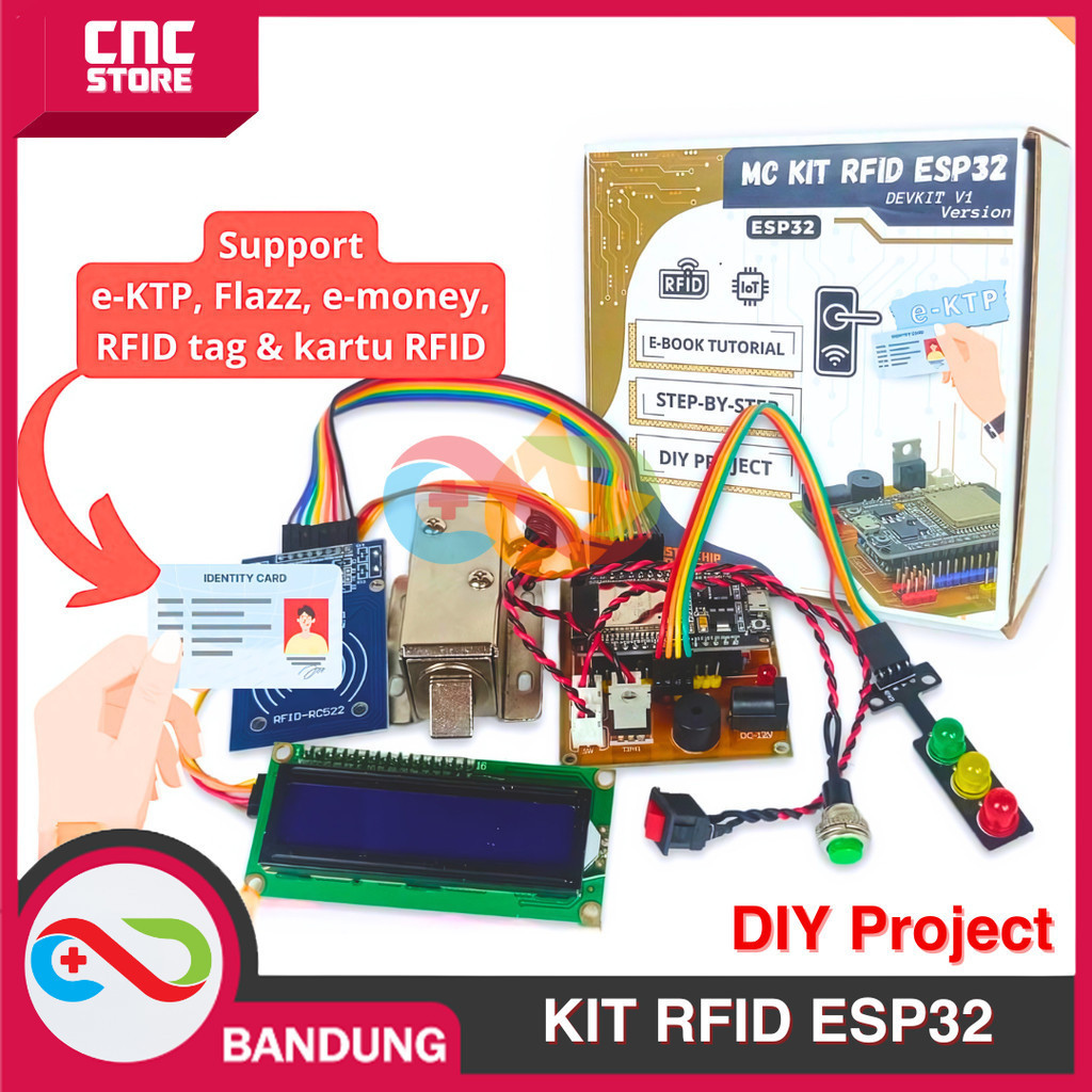 Jual KIT RFID ESP32 IOT SMART SECURITY SYSTEM DOORLOCK E-KTP E-TOL E ...