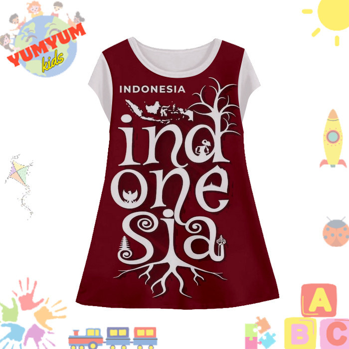 Jual Dress Anak Perempuan Indonesia Merdeka v8 Tunik Anak Wanita Tema ...